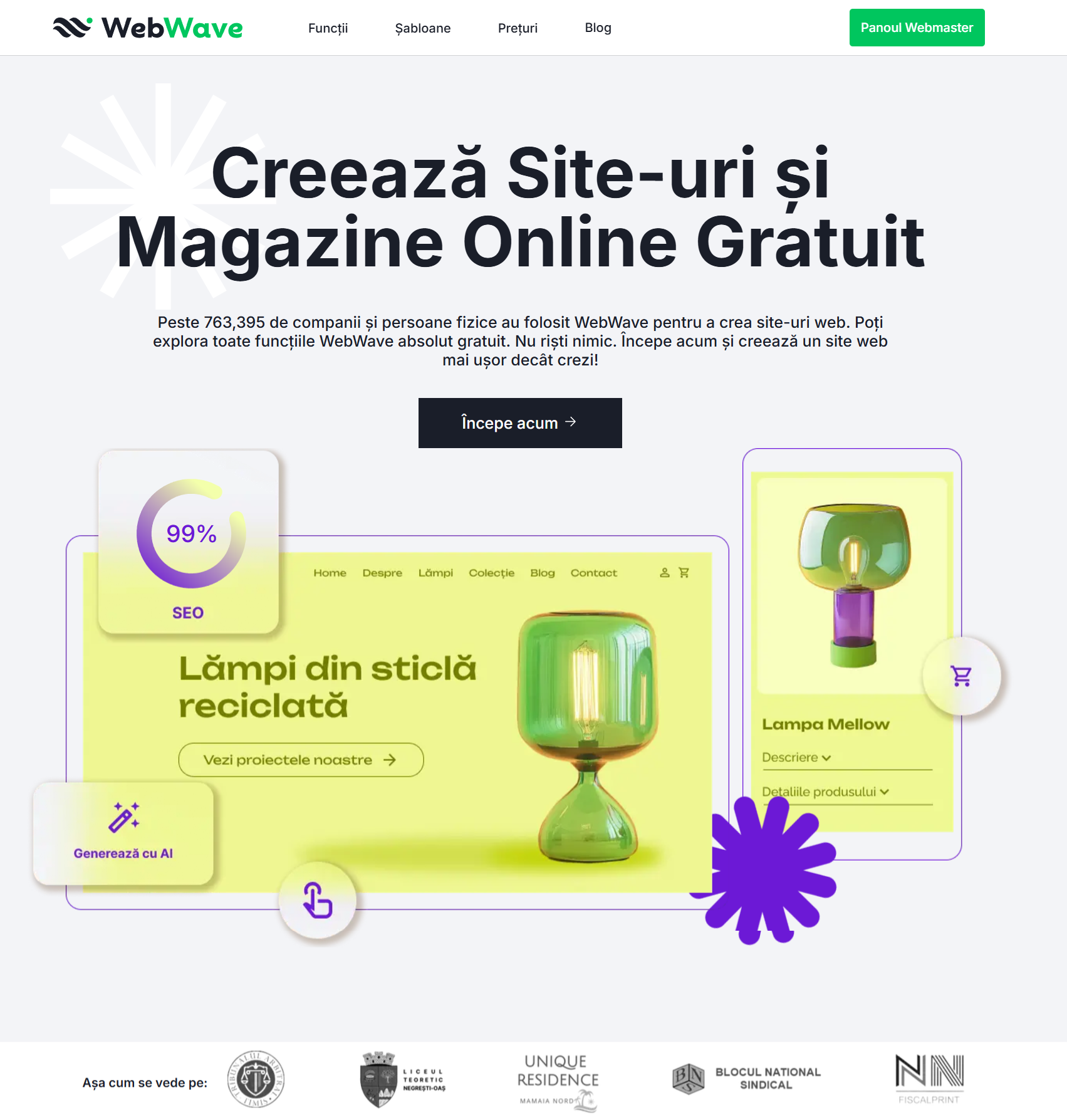 Creează un portofoliu online gratuit cu WebWave